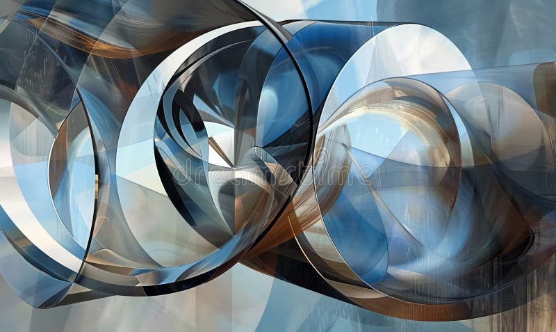 Smooth Flowing Glass Shapes in Dynamic Composition, Transparency and ...