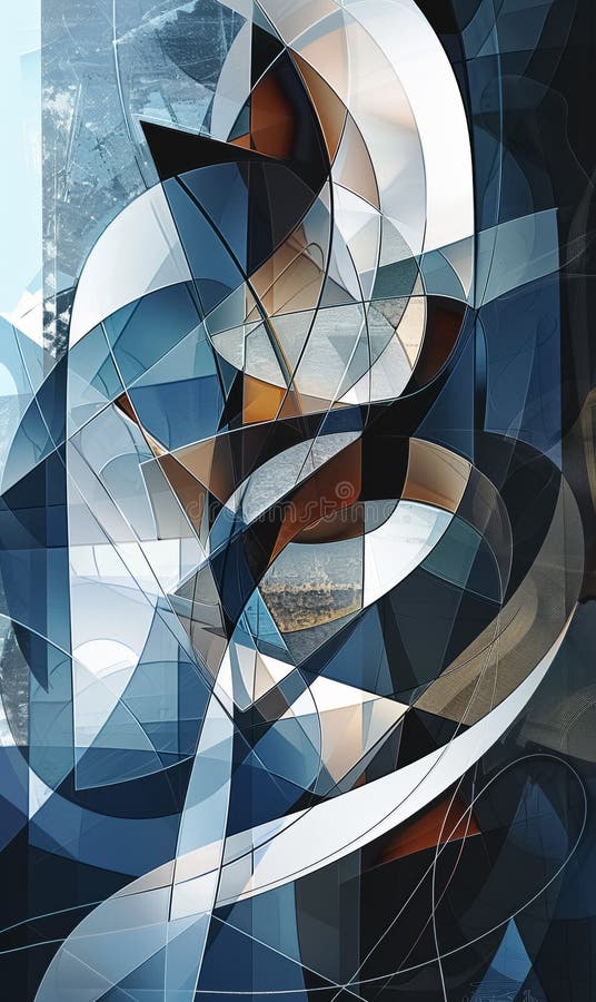 Smooth Flowing Glass Shapes in Dynamic Composition, Transparency and ...