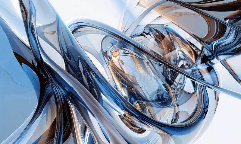 Smooth Flowing Glass Shapes in Dynamic Composition, Transparency and ...