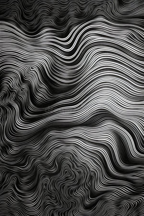 Smooth Flowing Lines in Mesmerizing Wave Pattern Stock Illustration ...