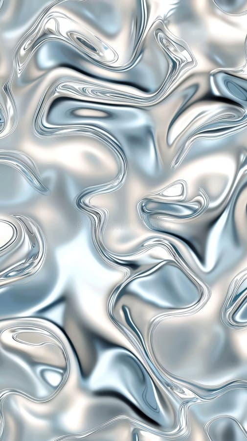 Smooth, Flowing Liquid Metal Creates an Abstract Design with Swirling ...