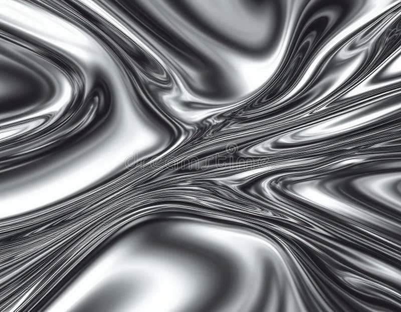 Smooth Flowing Liquid Metal with Reflective Surfaces. Stock Photo ...