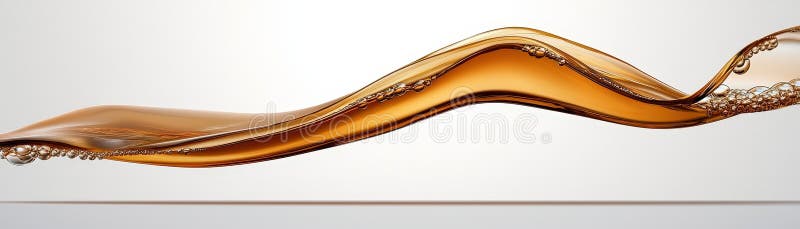 Smooth Flowing Liquid Wave with Bubbles in Rich Amber Color and Soft ...