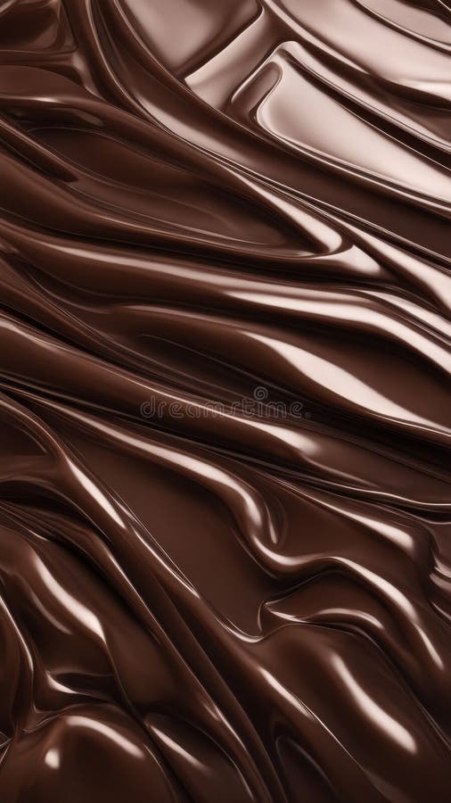Smooth Flowing Melted Chocolate Texture with Glossy Surface and Rich ...