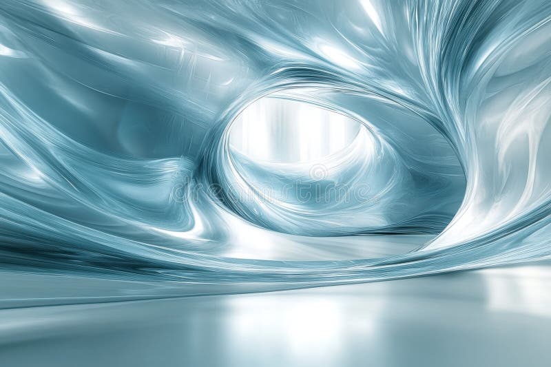 Smooth Flowing Patterns Create an Abstract Blue Landscape Resembling a ...