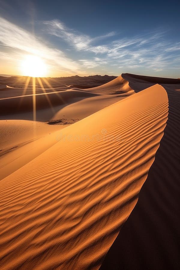 Smooth, Flowing Sand Dunes in Sunlight Stock Photo - Image of climate ...