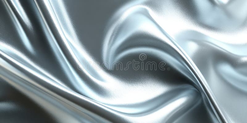 Smooth Flowing Silver Satin Fabric Texture with Reflective Shine Stock ...