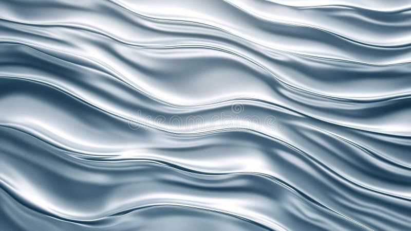 Smooth, Flowing Silver Waves Creating a Textured Pattern in Soft Light ...