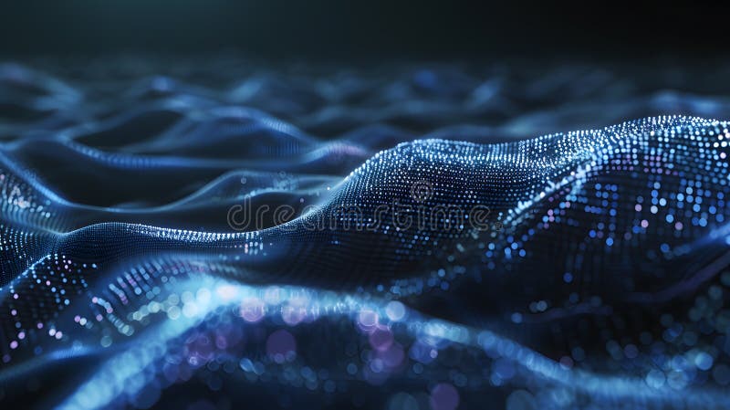 Smooth Flowing Stream of Binary Code Weaving through. Stock ...