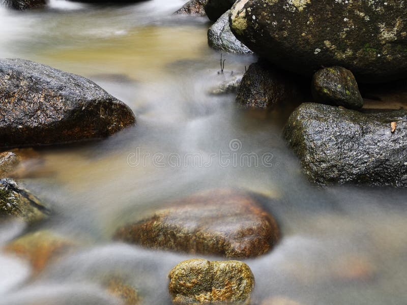 Smooth flowing stream stock image. Image of water, rapid - 216665535