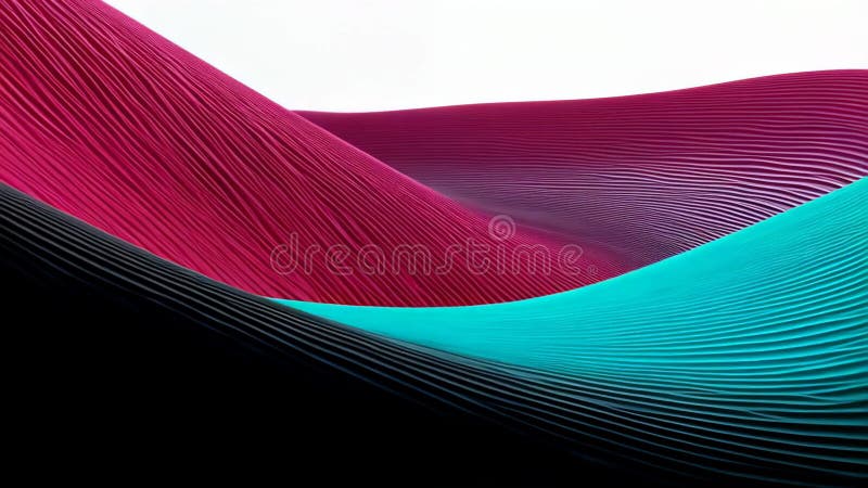 Minimal Abstract Waves of Magenta and Cyan Lines on White Background ...