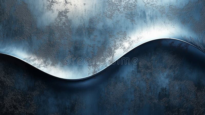 Abstract Wave Patterns with a Metallic Finish Reflecting Light in a ...