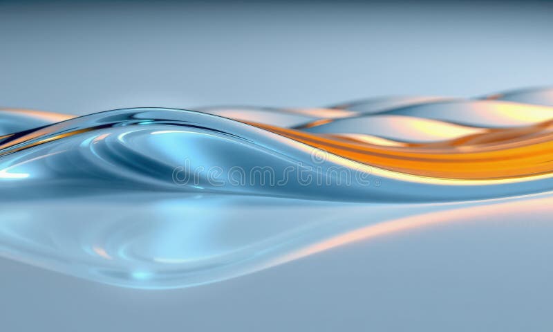 Smooth, Flowing Wave of Translucent Liquid with Blend of Blue and ...