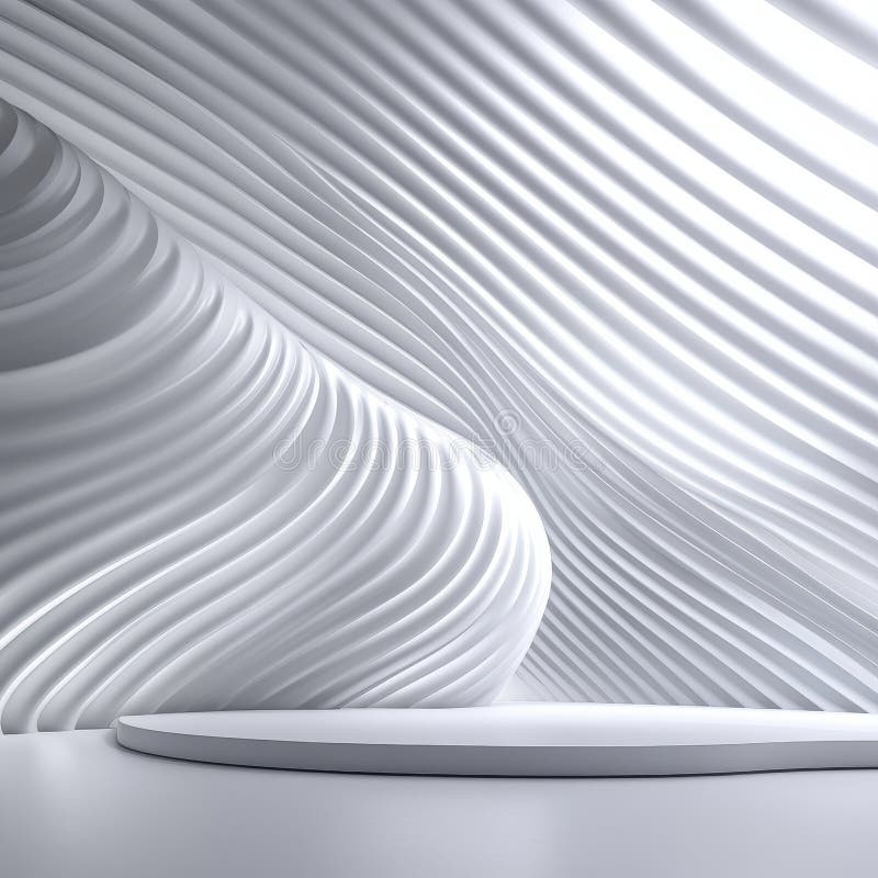 A Smooth, Flowing White Backdrop with Elegant Curves, Featuring a Clean ...