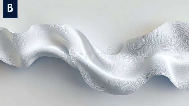 A Smooth, Flowing White Fabric Draped Elegantly on a Light Background ...