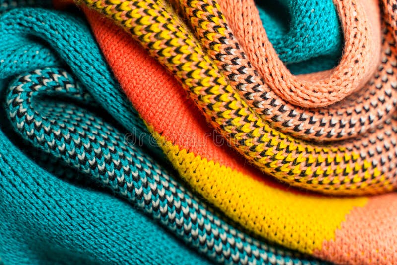 Smooth Folded Multi Colored Knitted Fabrics Stock Image - Image of knit ...