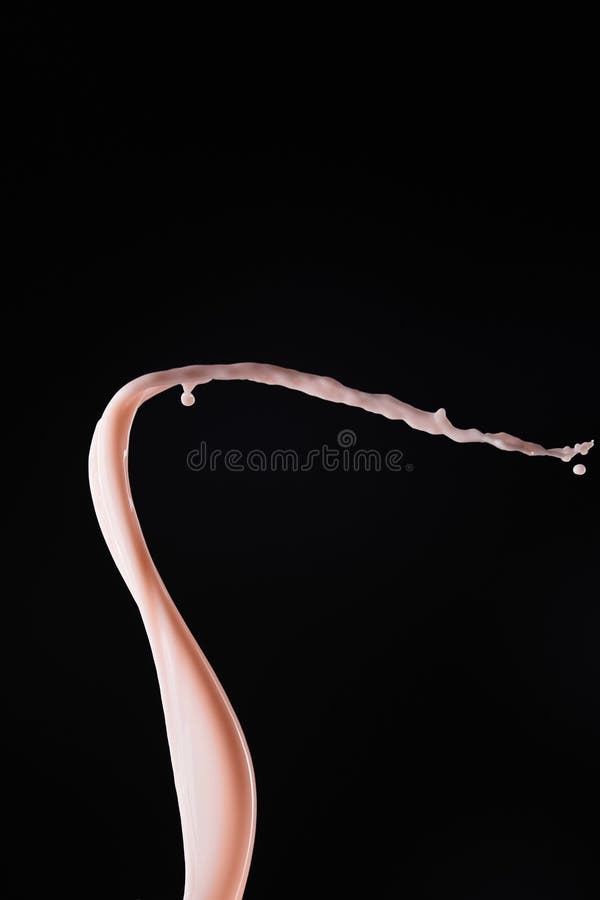 Fresh Pink Milk Splash with Drops Stock Photo - Image of natural, pink ...