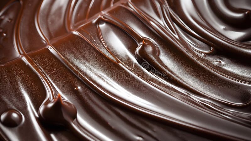 Smooth and Glossy Flowing Chocolate with Rich Waves Creating a ...