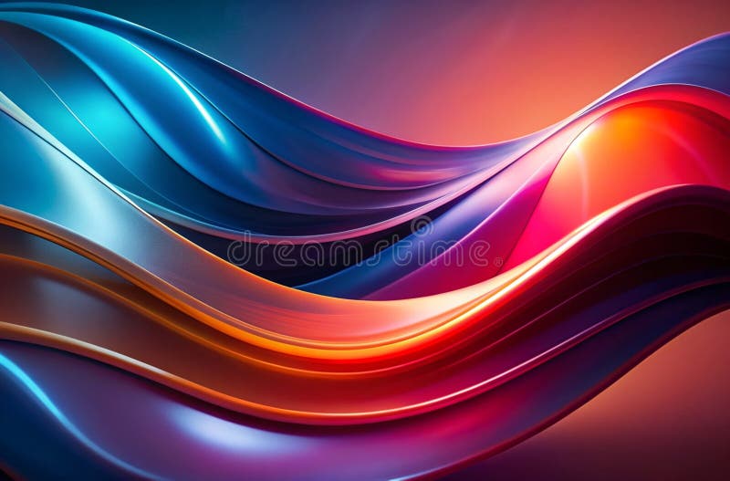 Smooth, Glossy Forms in Abstract, Modern Design, Warm To Cool Color ...