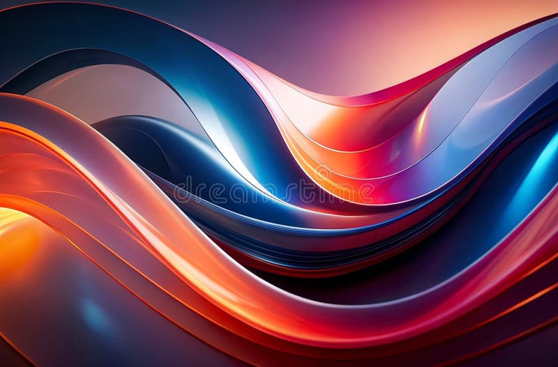 Smooth, Glossy Forms in Abstract, Modern Design, Warm To Cool Color ...