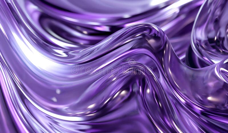 Smooth Glossy Lavender Waves with Fluid,curving Shapes and Reflective ...