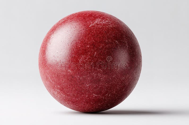 Red Spherical Object Placed on a Plain Background Showcases Texture and ...