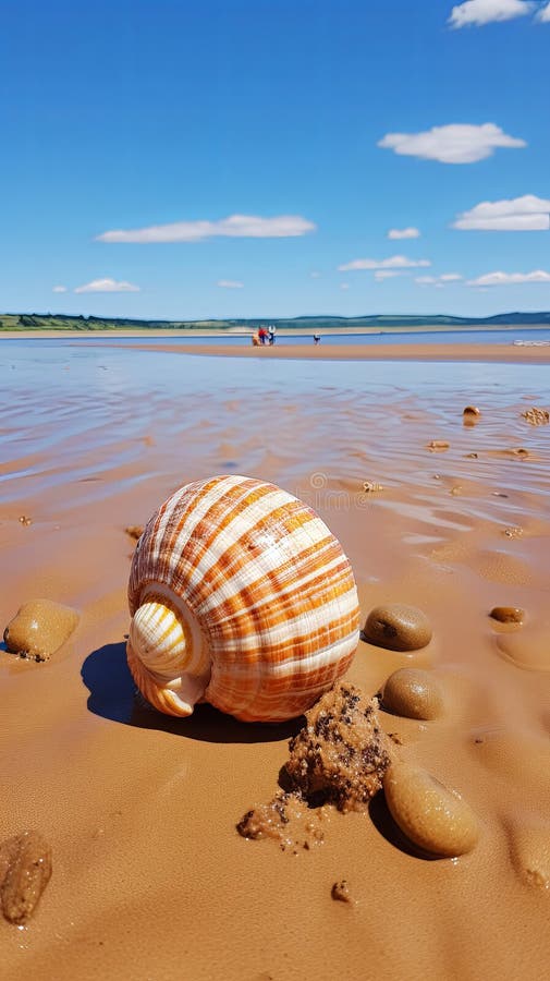 The Smooth, Glossy Texture of a Seashell, with Intricate Spirals and ...