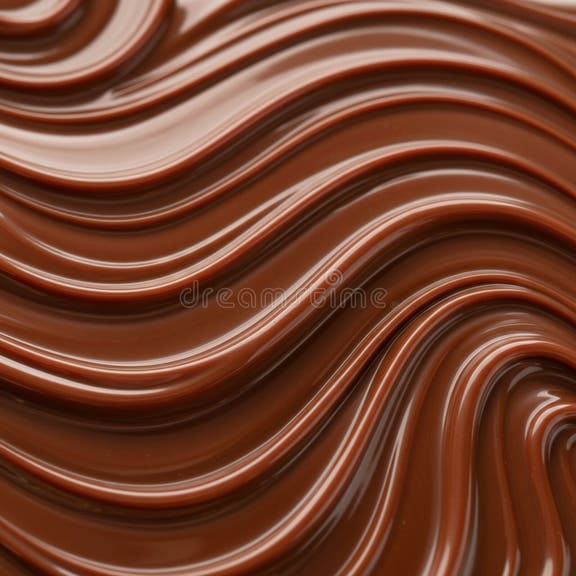 Smooth, Glossy Waves of Chocolate Create a Captivating Texture with ...