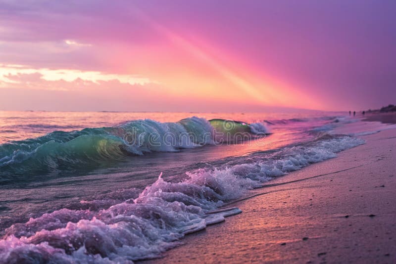 Smooth Glowing Wave of Neon Colors Forming Radiant Gradient Stock ...