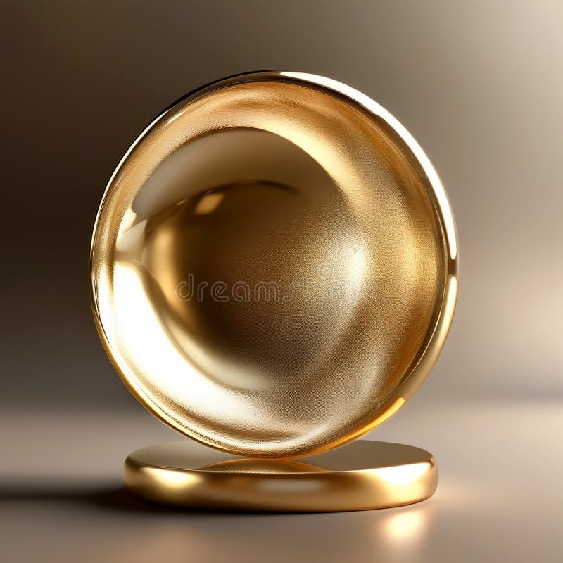 Polished Golden Sphere Reflecting Soft Light in Artistic Setting Stock ...