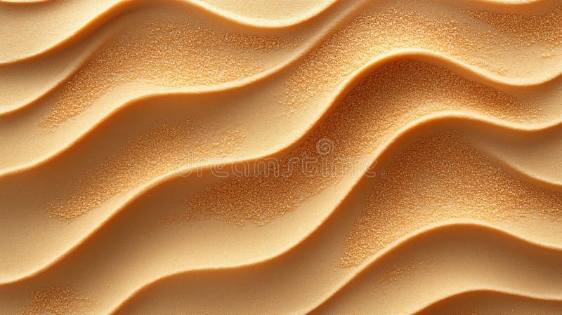 Smooth Golden Waves of Textured Sand Create a Serene Pattern in Natural ...
