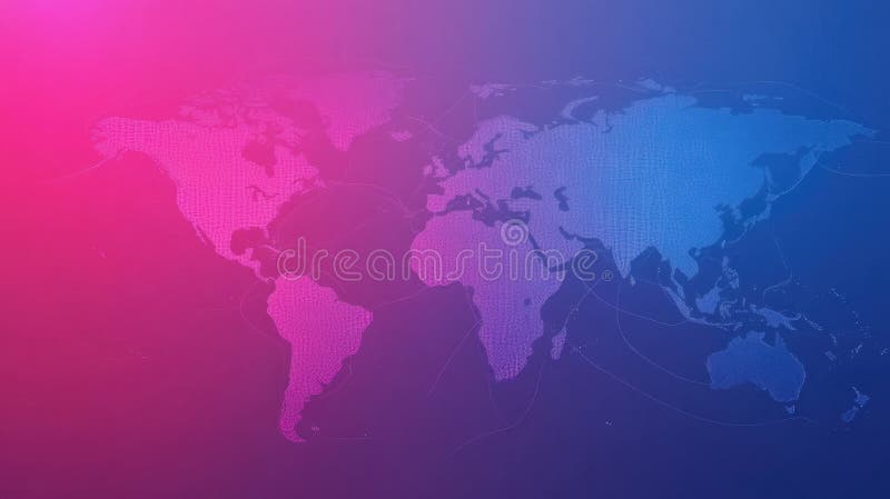 Global Connections Illustrated with Smooth Gradient Background and ...