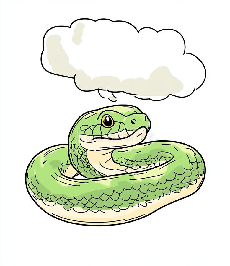 Retro Illustration Style Quirky Cartoon Snake Stock Photos - Free ...