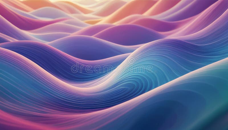 Serene Wavy Color Gradient stock illustration. Illustration of calming ...