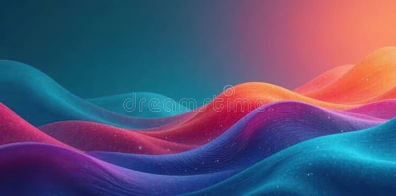 Smooth Gradients in Teal, Purple, Orange, Flowing Wave Forms, Abstract ...