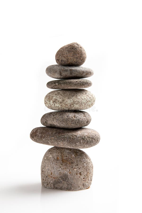 Balance Concept Stack of Stones Against White Background Stock Photo ...