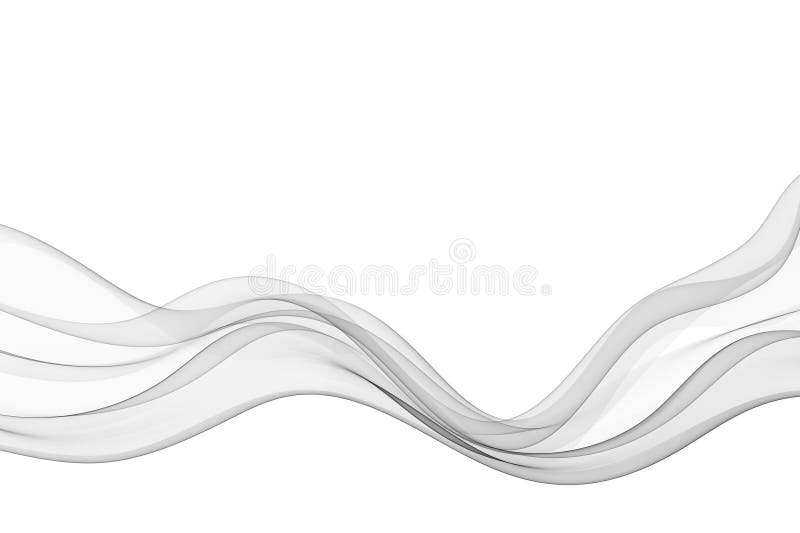Smooth Gray Abstract Wave Flow. Illustration of a Gray Flow Curve ...