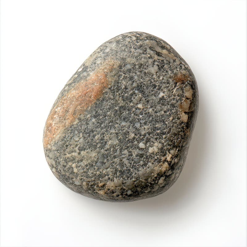 A Smooth Gray Stone with Speckled Texture and a Brown Band Lying on a ...