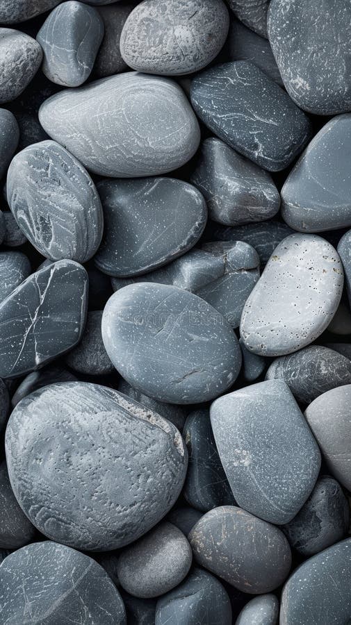 Smooth Grey Stones Background, Close-up Natural Pattern. Zen and ...