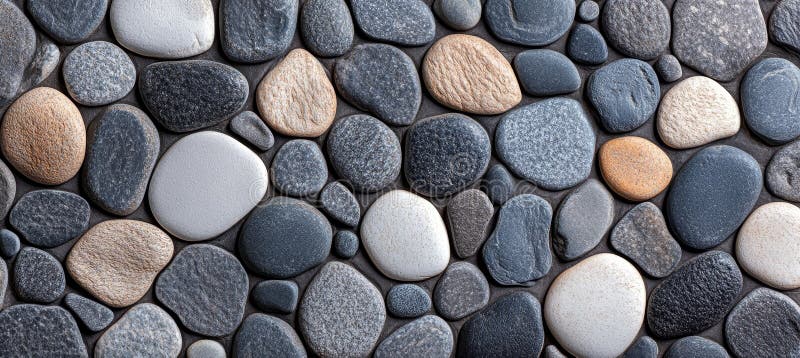 Smooth Grey and White Pebbles Texture, Natural Material Background ...