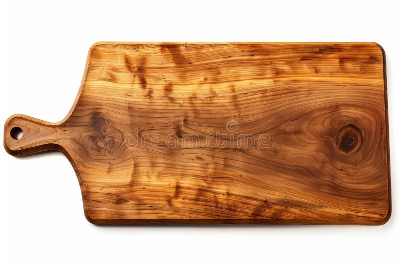 Elegant Handcrafted Wooden Cutting Board on Pristine White Background ...