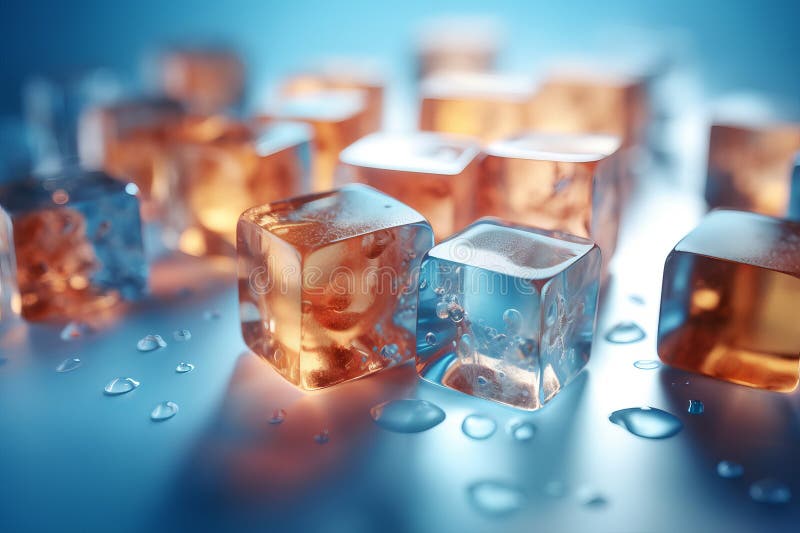 Smooth Ice Cubes Light. Generate Ai Stock Illustration - Illustration ...