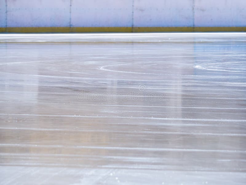 Smooth Ice on the Ice Rink after it Was Resurfaced Stock Image - Image ...