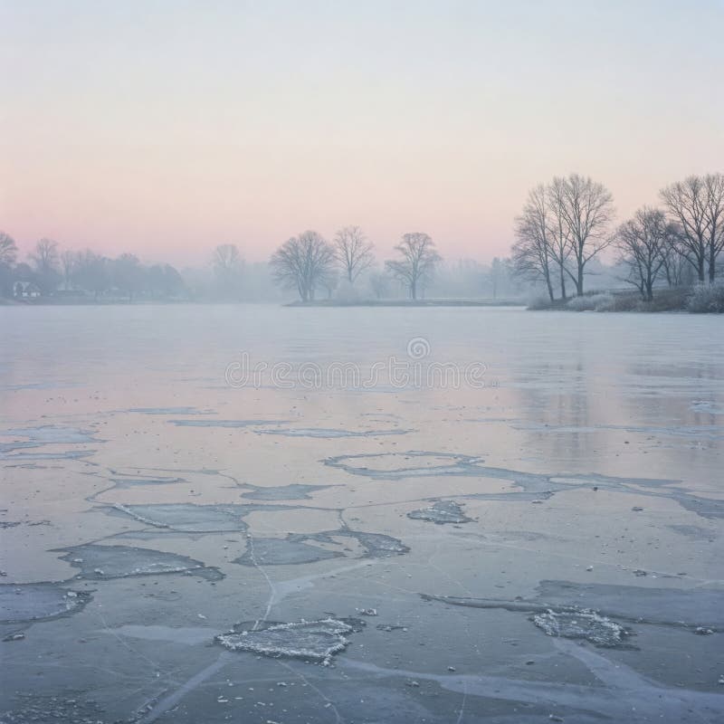 Smooth Ice with Web of Natural Cracks Stock Illustration - Illustration ...