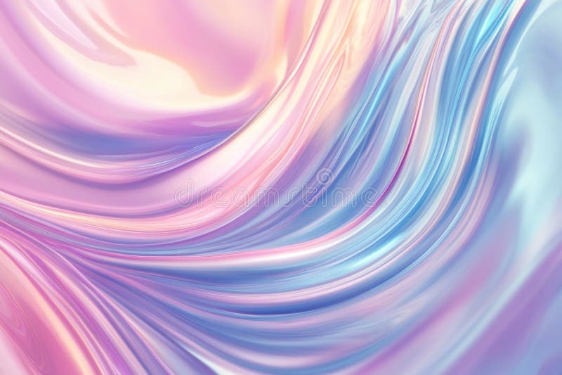 A Smooth Iridescent Swirl Pattern with Pastel Rainbow Colors in a Soft ...