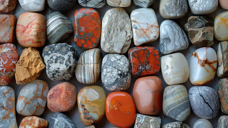 Smooth Jasper Stones Displayed on a Surface Stock Photo - Image of ...