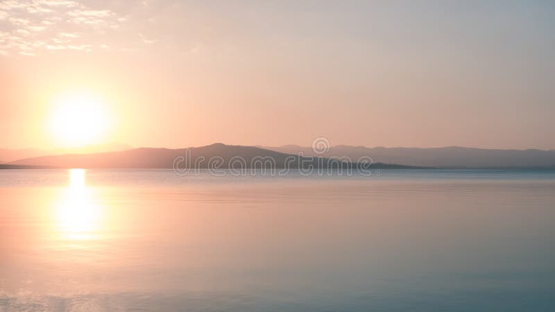 Smooth landscape of lake. stock image. Image of serene - 71109917