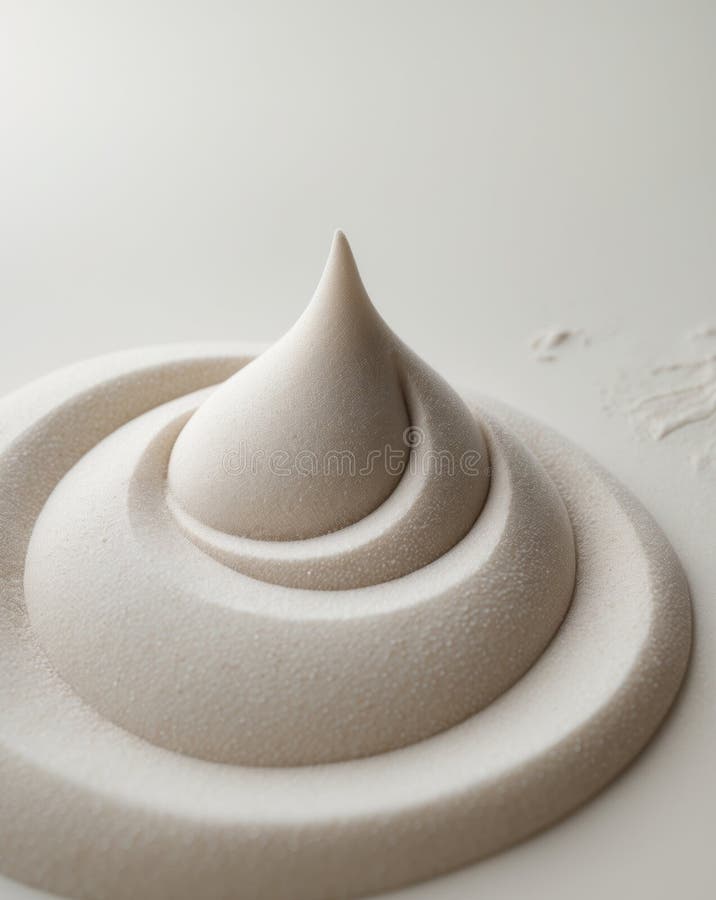 A Smooth Layer of Sand Shaped Like a Teardrop with the Point Fad Stock ...