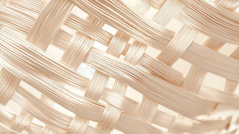 Smooth Light Beige Fiber Threads Interlacing Creating a Woven Texture ...