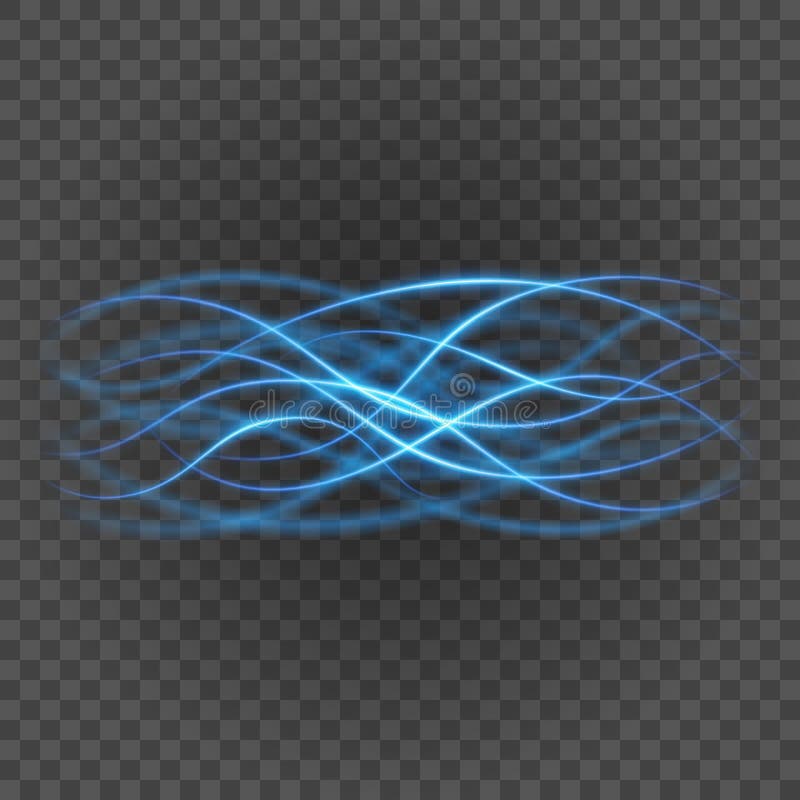Smooth Light Blue Lines on Transparency Background Illustration. Stock ...